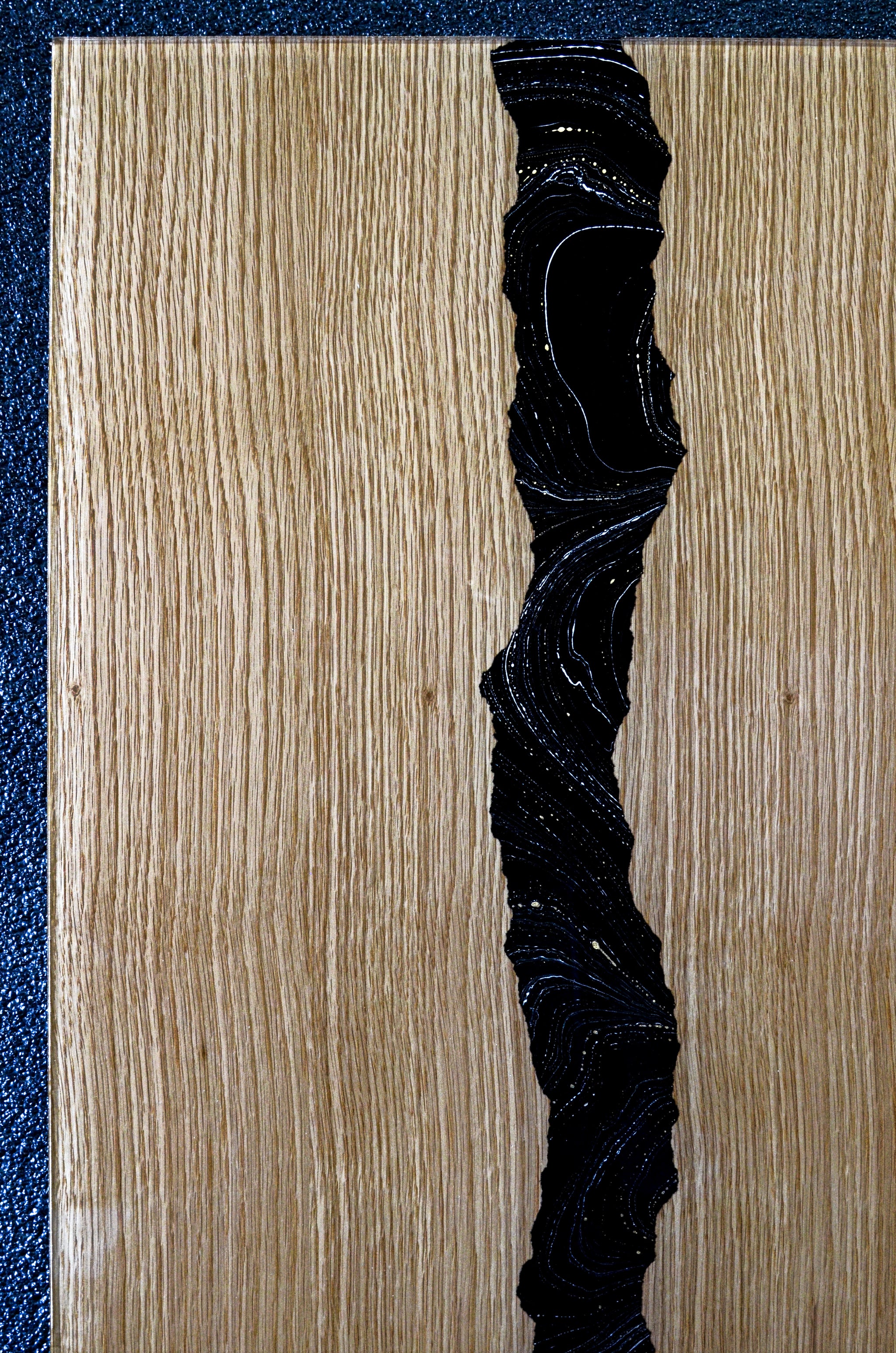 Real wood veneer with handmade marble paper decorative laminated glass ...