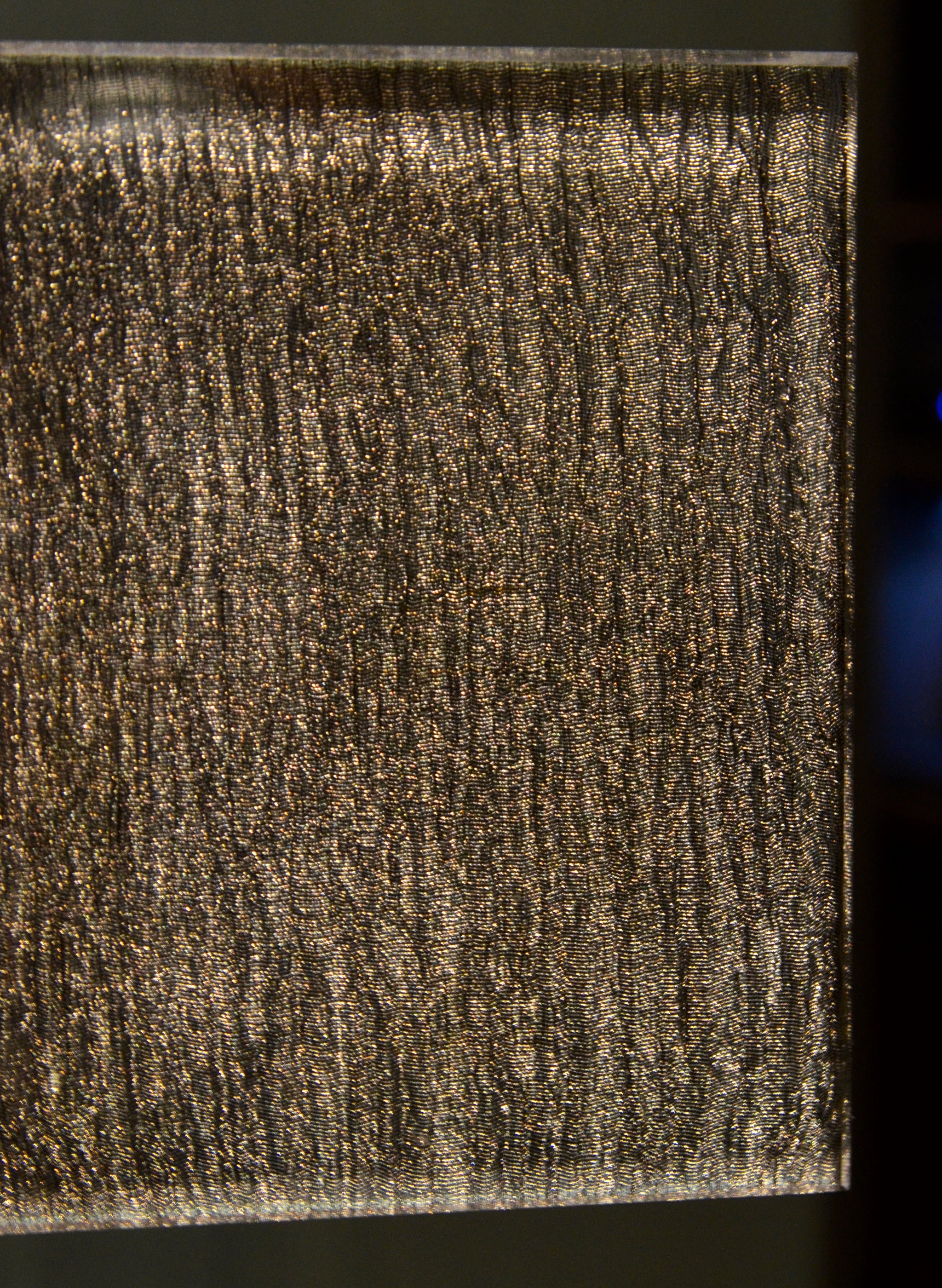 Metallic Gold silk one-way reflective privacy laminated glass panels ...